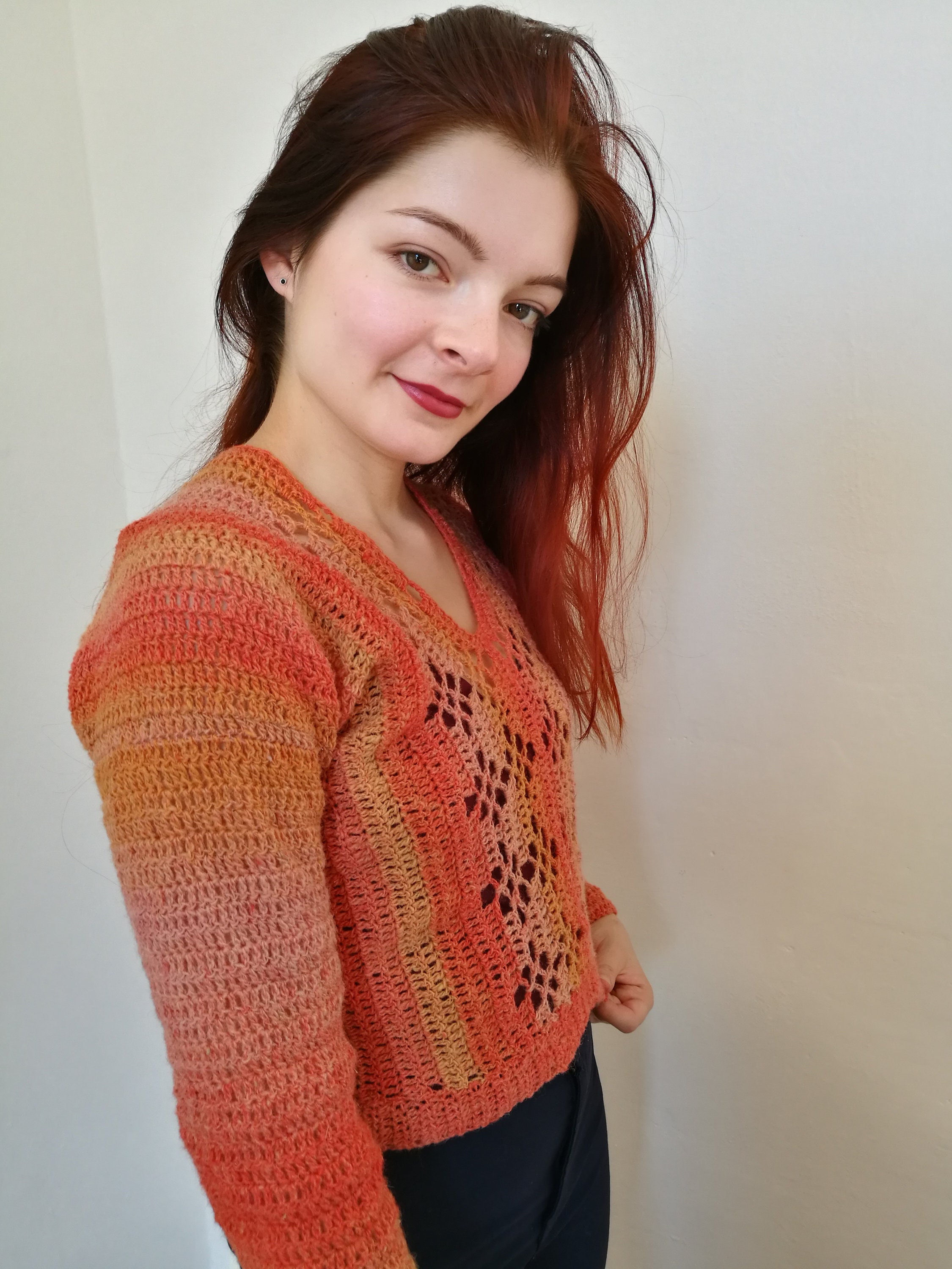 Lace Checkered Sweater/ Crochet Pattern for a Sweater/ Cropped | Etsy