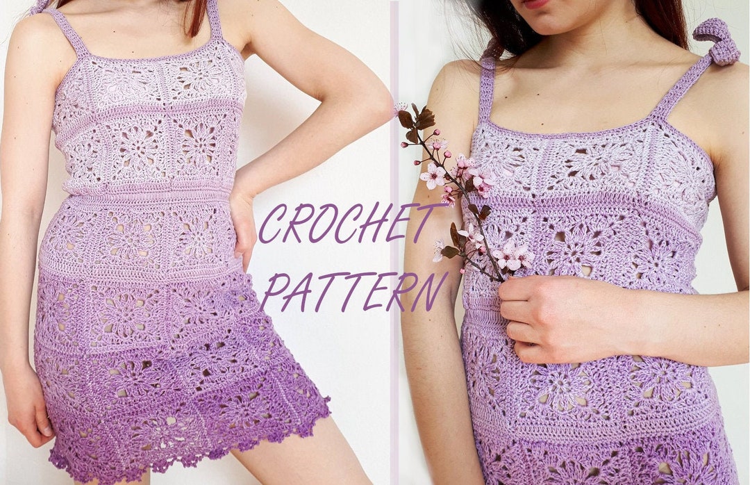 Rising Flower Granny Dress / Crochet Pattern / for Women / Flower ...