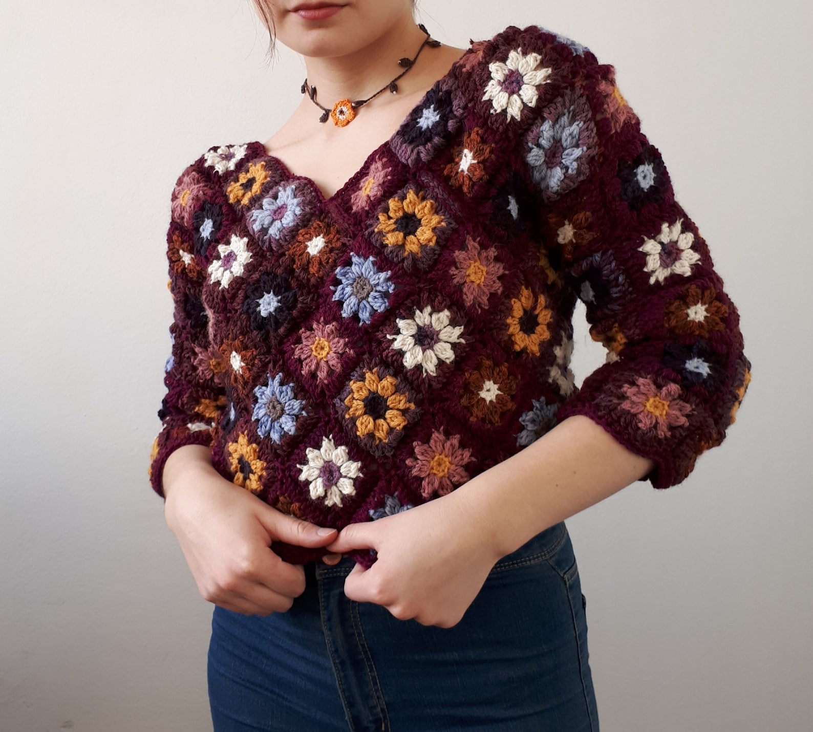 Daisy Top Pattern/ Crochet Pattern Tutorial/ Granny Square Top/ Crochet ...