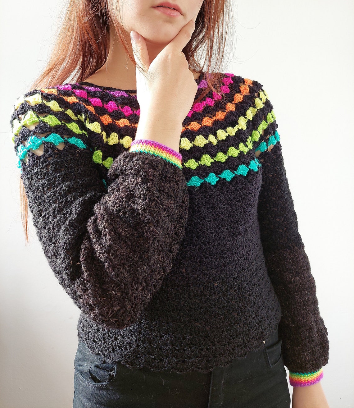 Circus Sweater CROCHET PATTERN / Cute Yoke Structured Sweater - Etsy