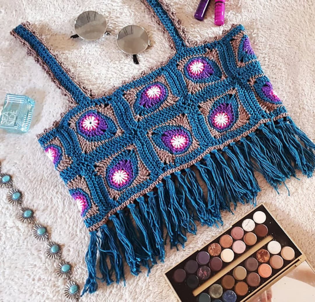 Peacock Top / Crochet Top Pattern / Crochet Tutorial / Fringe Top ...
