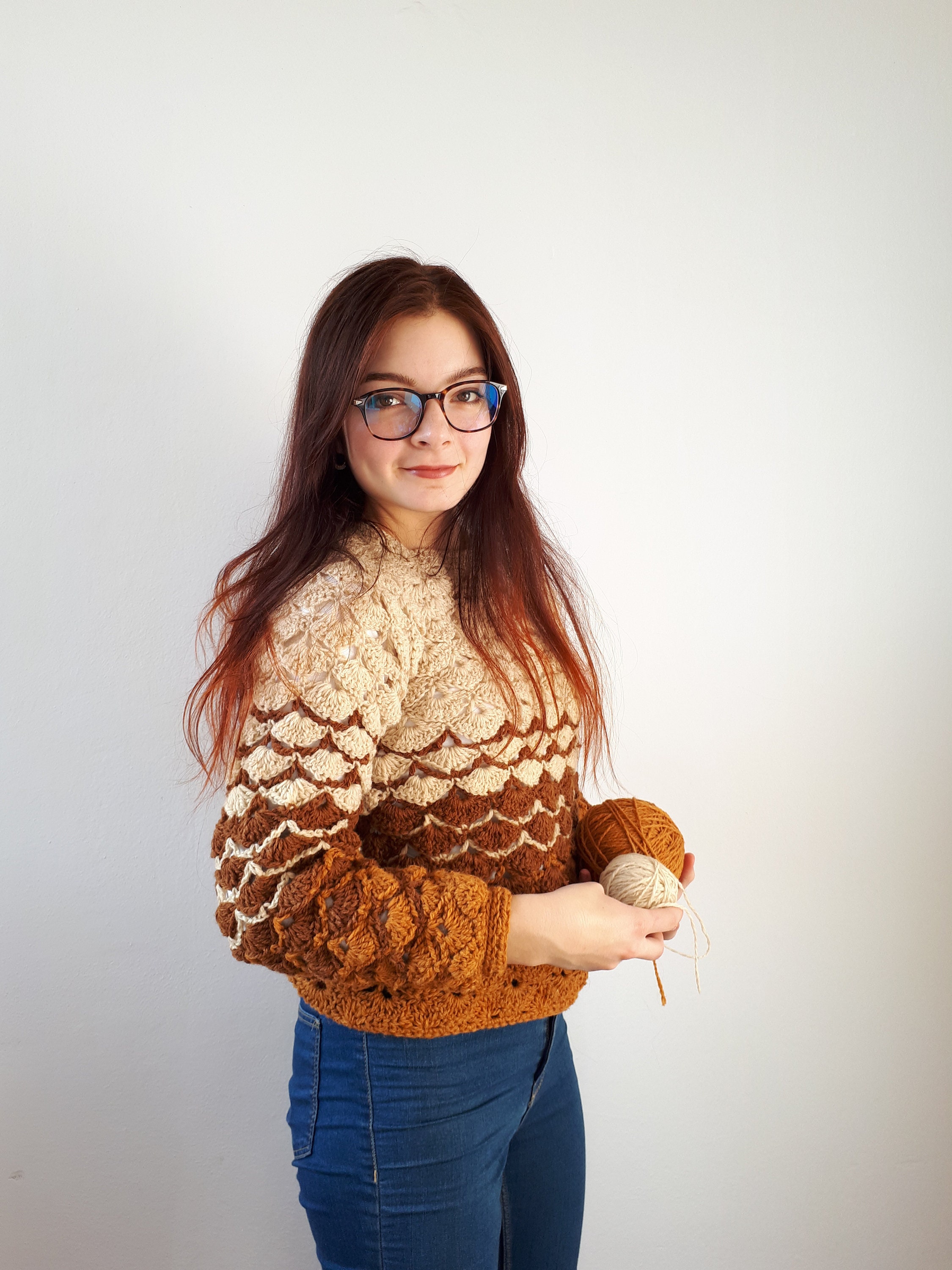 Two Toned Sweater Pattern / Crochet Sweater for Women / Crochet ...