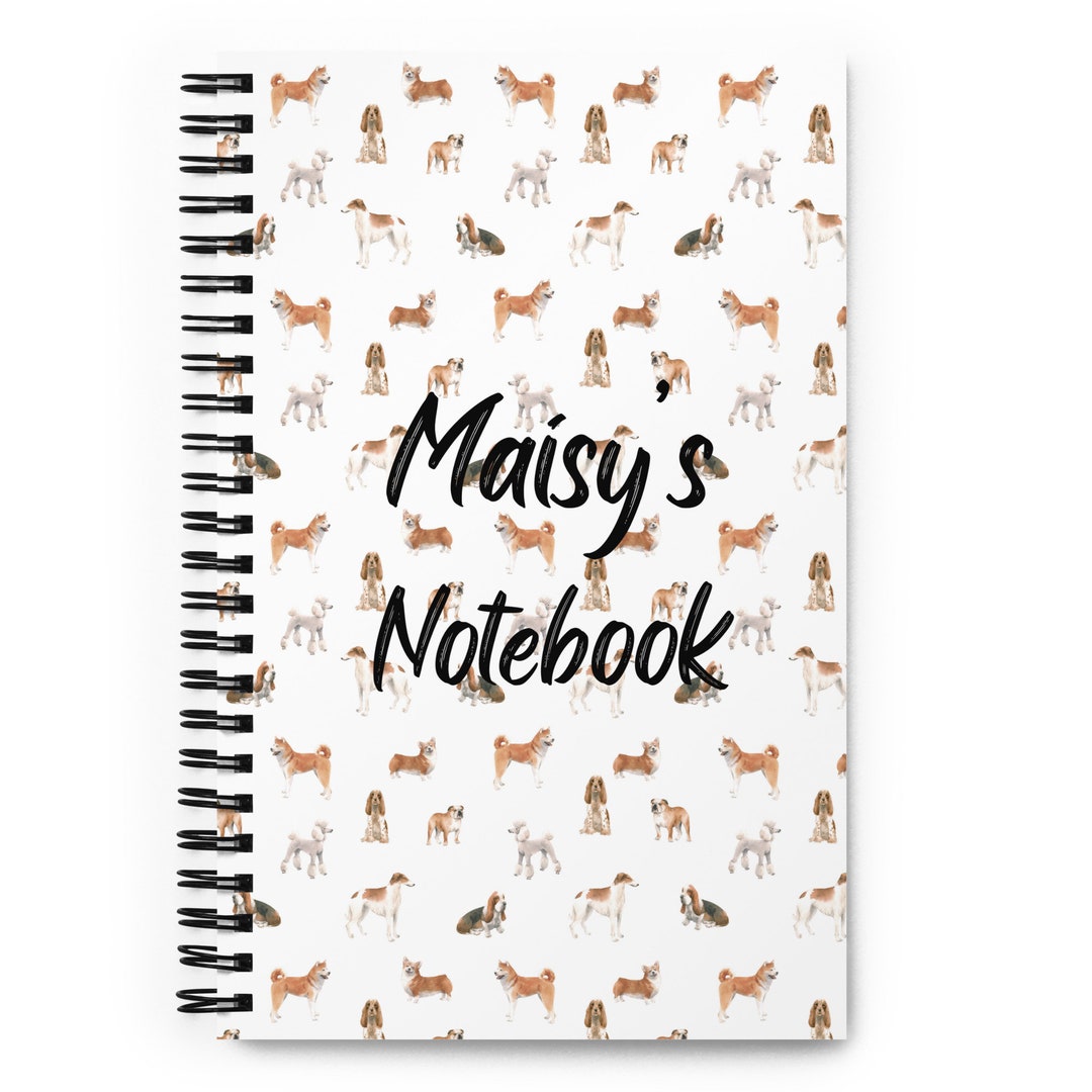 Personalised Name Dog Breed Notebook, Dog Notepad, Dog Mum, Dog Dad ...