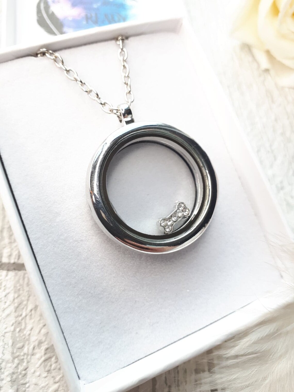 Glass Keepsake Locket Necklace Floating Memory Pet Hair - Etsy