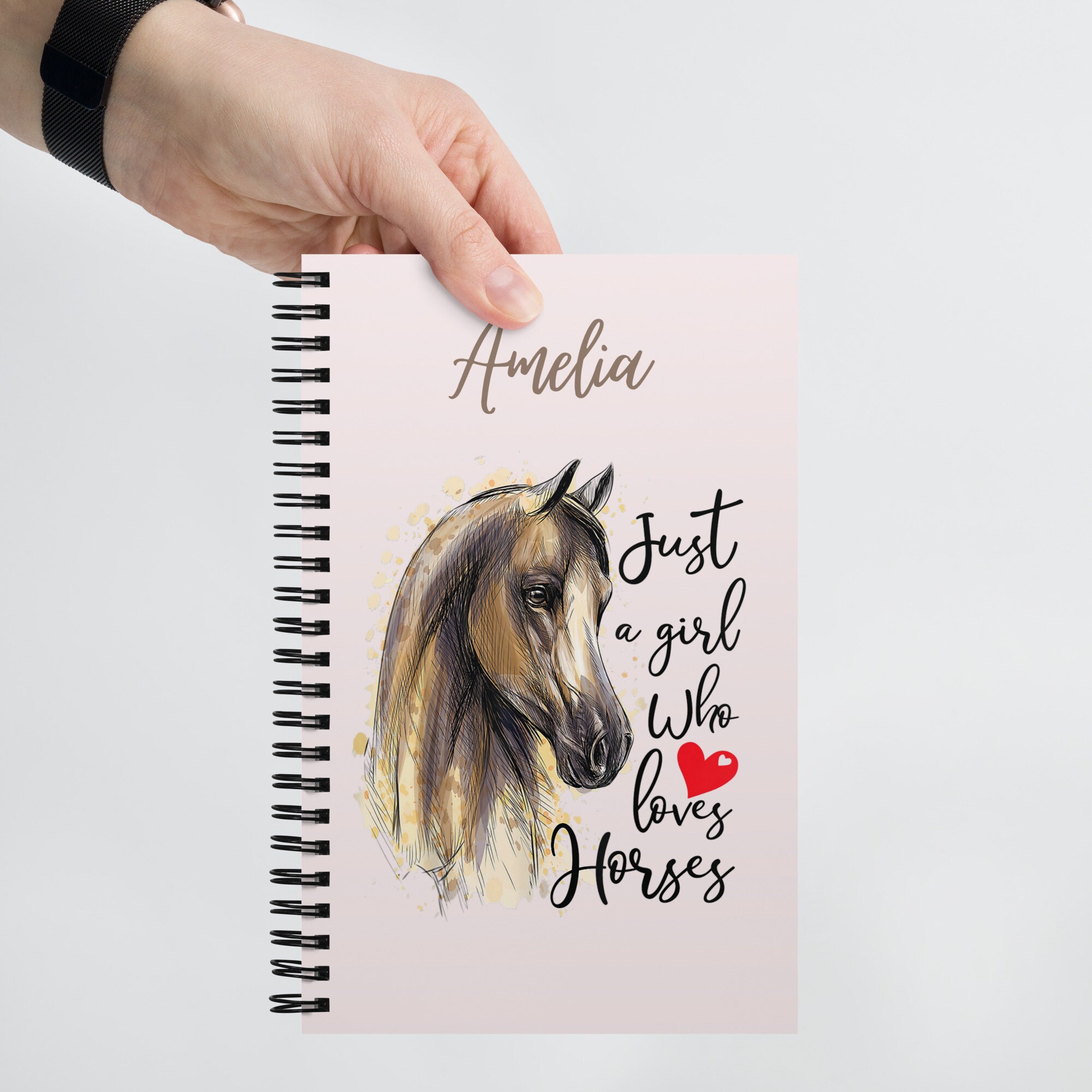 Personalised Name Horse Notebook, Horse Riding Notepad, Just a Girl ...