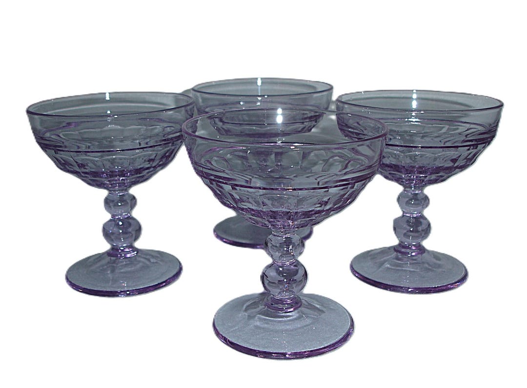 Four Rare Heatherbloom Color Cambridge Glass Martha Washington Cocktail ...