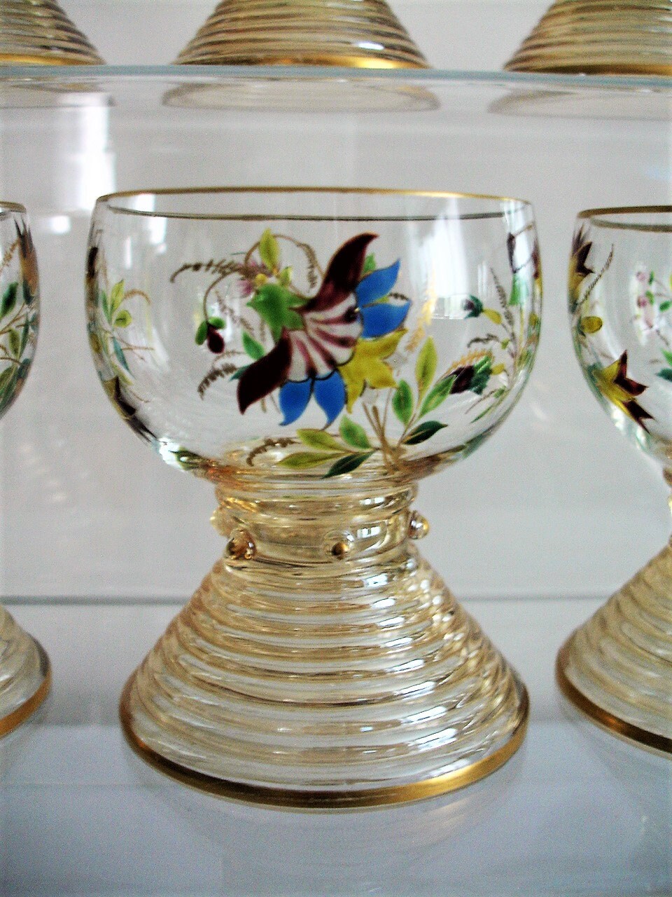 Eight Hand Painted Gilt Bohemian Rum Glasses - Etsy