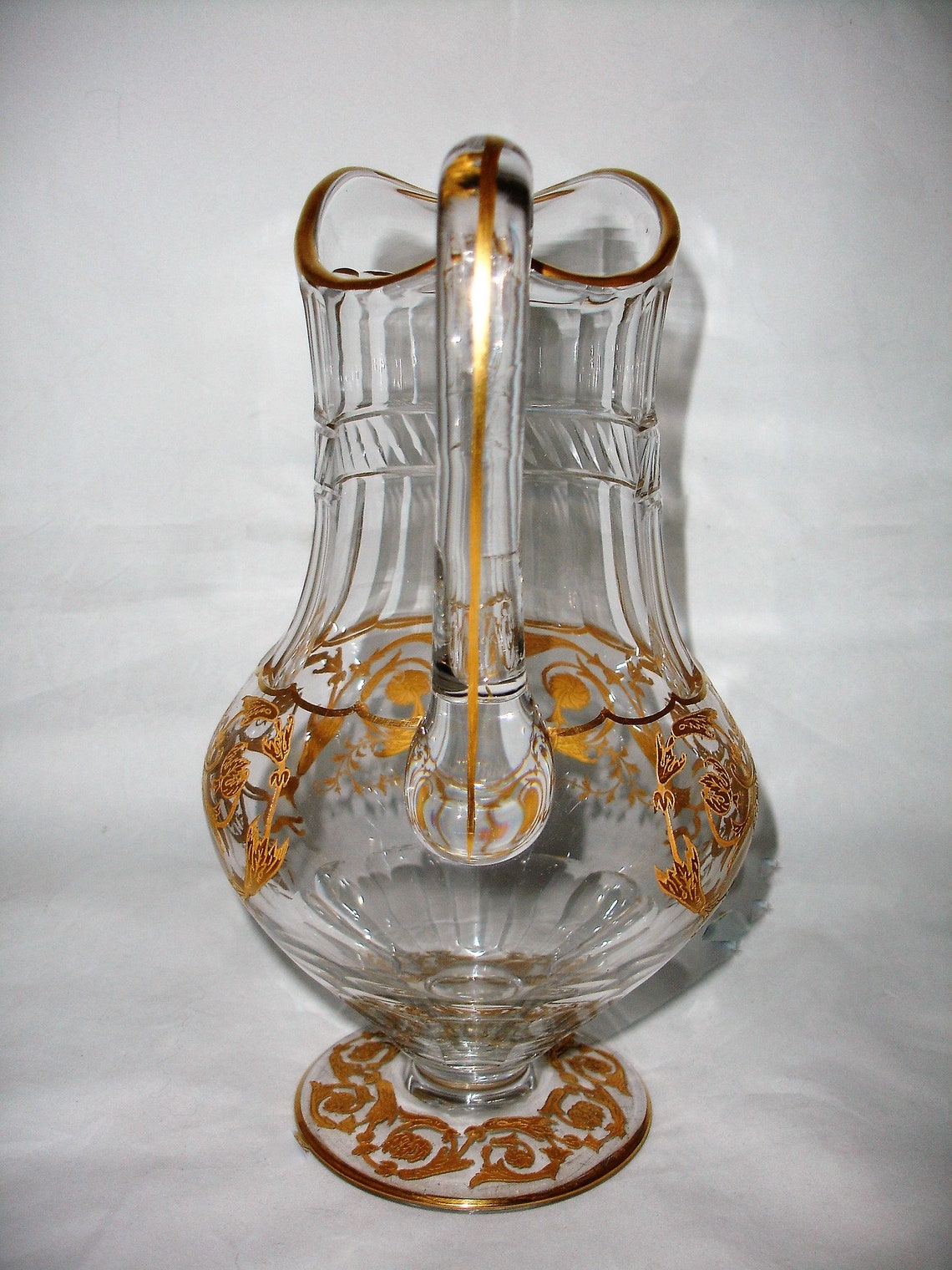 Saint Louis Cut Crystal Gilt Glass Water Jug Lima Pattern - Etsy