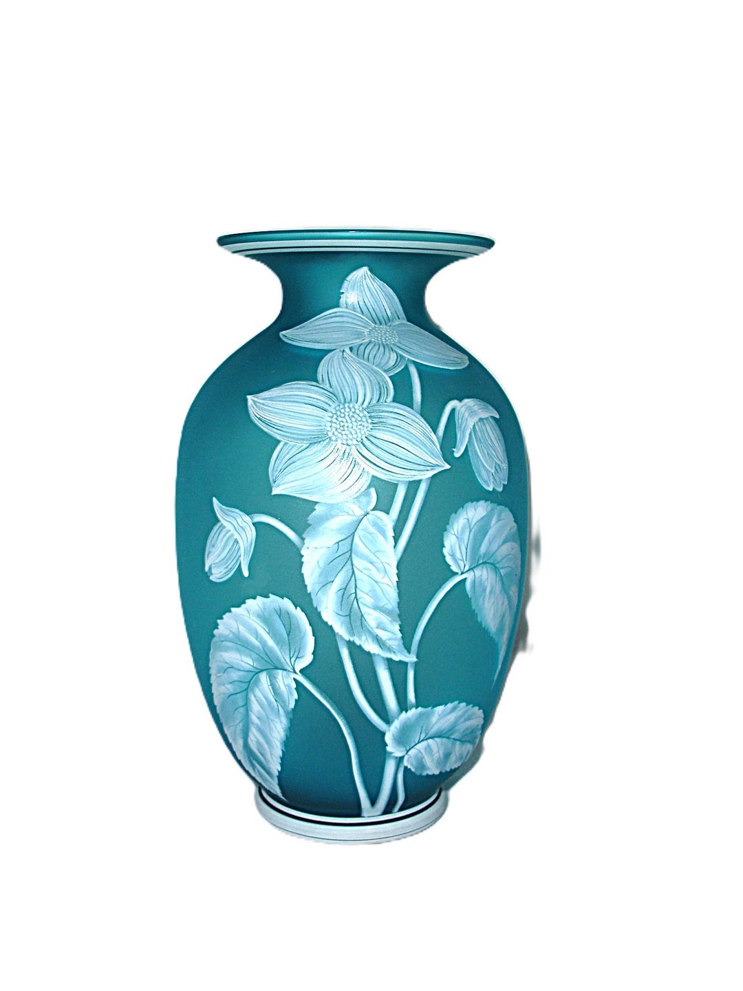 Fenton Hand Painted Pseudo Cameo Glass Vase - Etsy