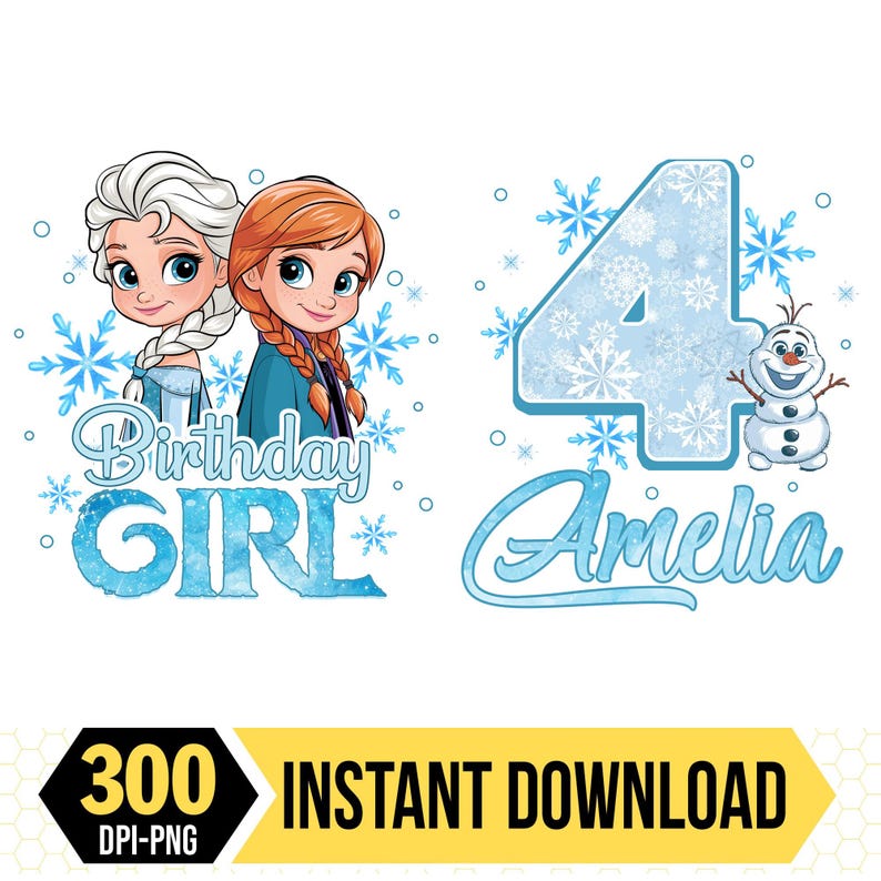 Disneyland Frozen Birthday PNG, Custom Elsa and Anna Birthday Png ...