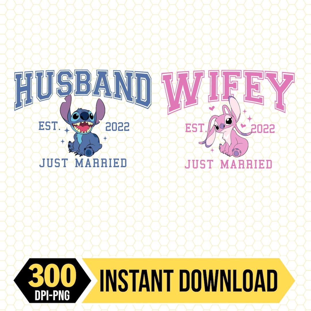 Stitch and Angle File | Stitch Couple Png | Stitch Just Married Png ...
