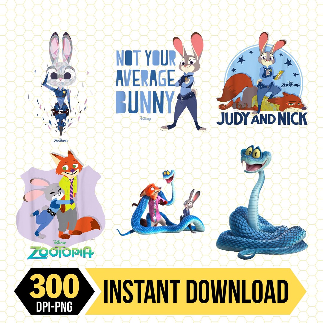 Blue Zootopia 2 Movie PNG Bundle, Disneyland Cartoon Characters Png ...