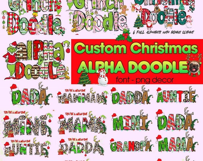 35+ Grinch Christmas Alpha Doodle Png, the Grinch Christmas Doodle Png ...