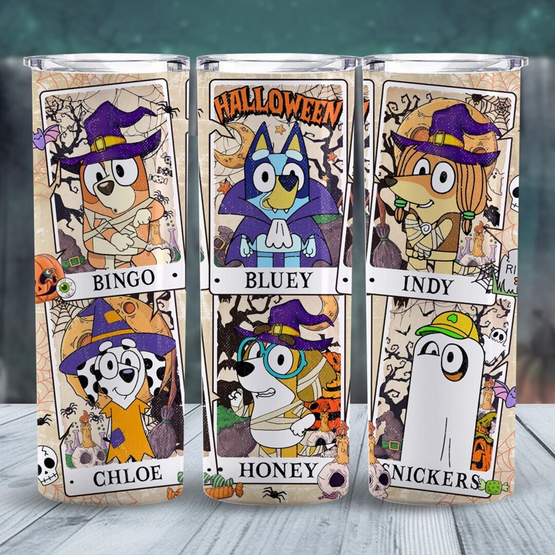 Bluey Dog Horror Tarot Card Png, Heeler Family Halloween Png, Bluey ...
