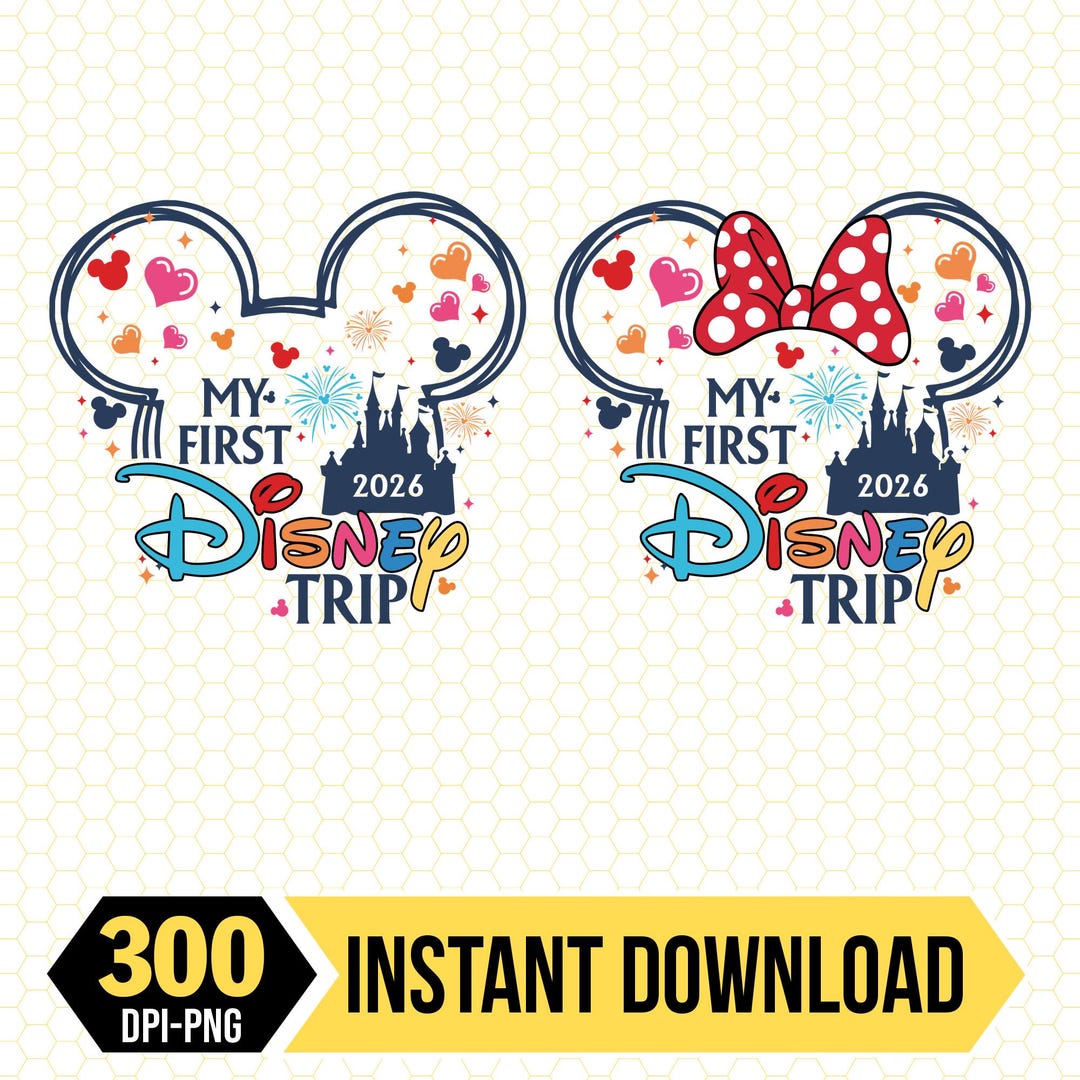 Custom My First Disneyland Trip 2026 Comfort Colors Png, Mickey Minnie ...