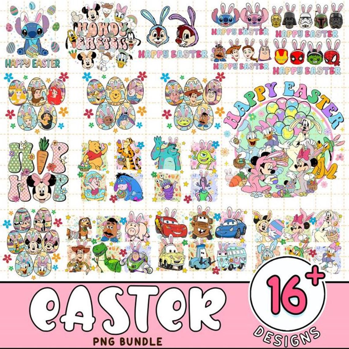 Mickey and Friends Easter PNG Bundle, Winnie the Pooh Easter Png ...