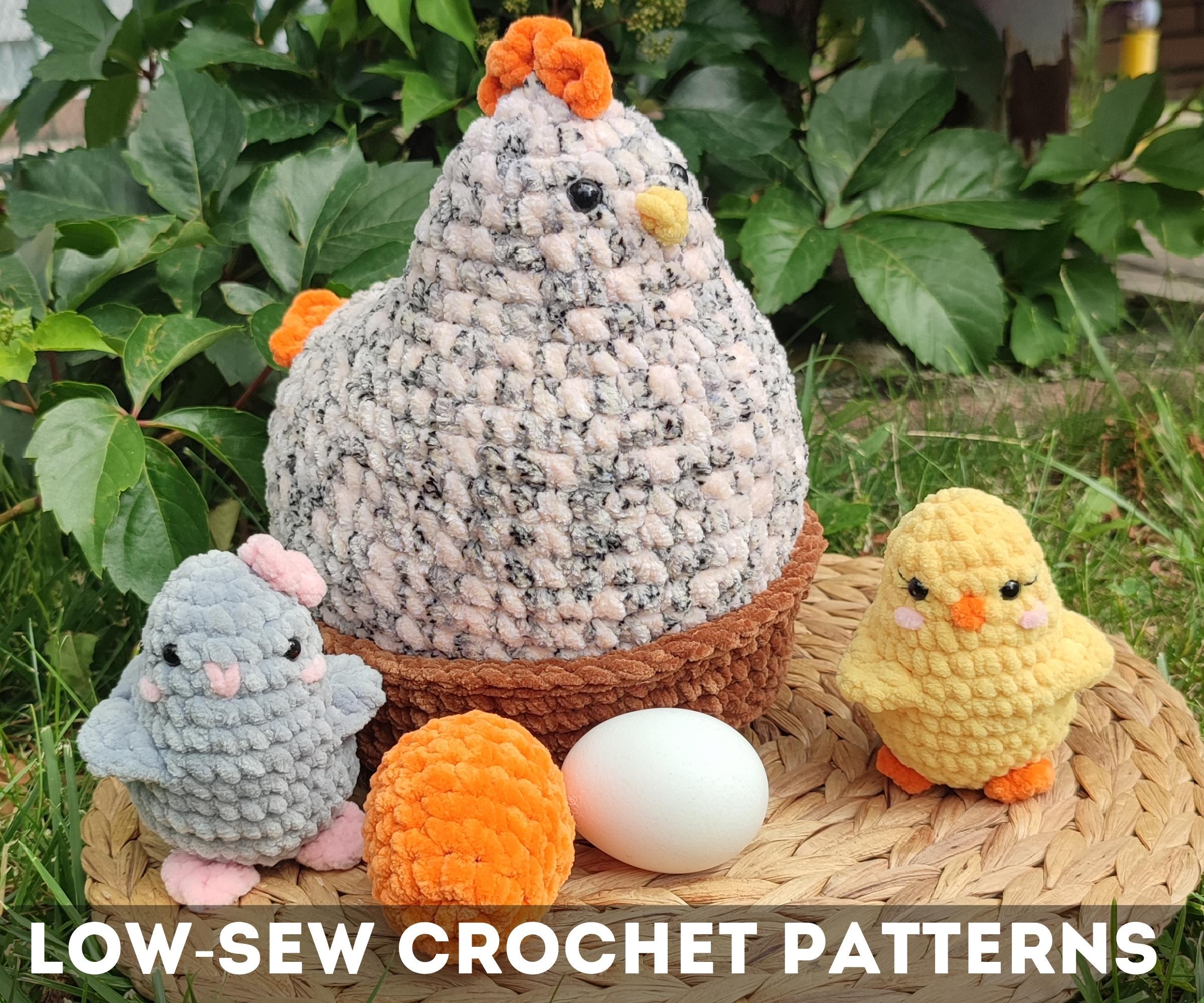 Low-sew CHICKEN Crochet Pattern – Amigurumi 3-in-1 Bundle PDF, Beginner ...
