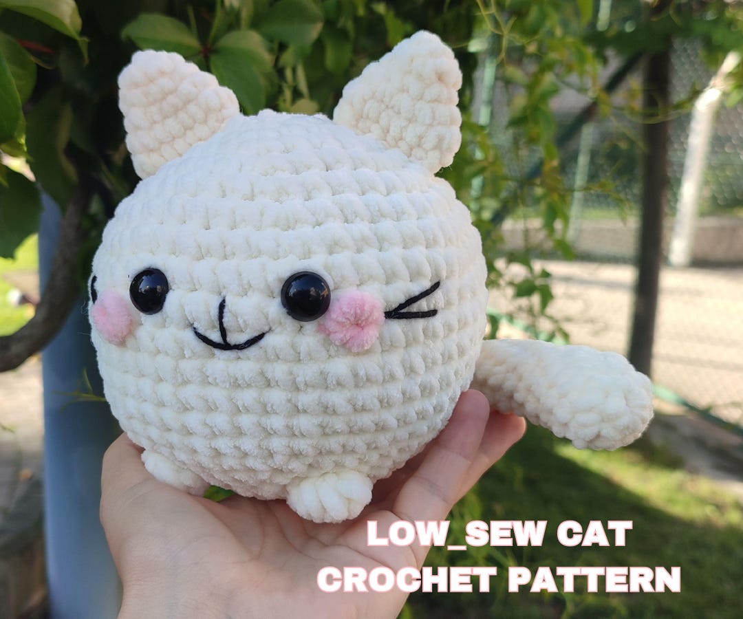 Easy Cat Crochet Pattern Cute Amigurumi Cat Plushie, Beginner-friendly Low-sew, Fast and Easy ...