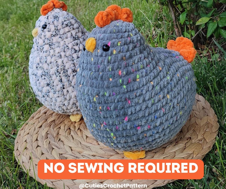 No-sew CHICKEN Crochet Pattern – Beginner Amigurumi Plushie PDF, Easy ...