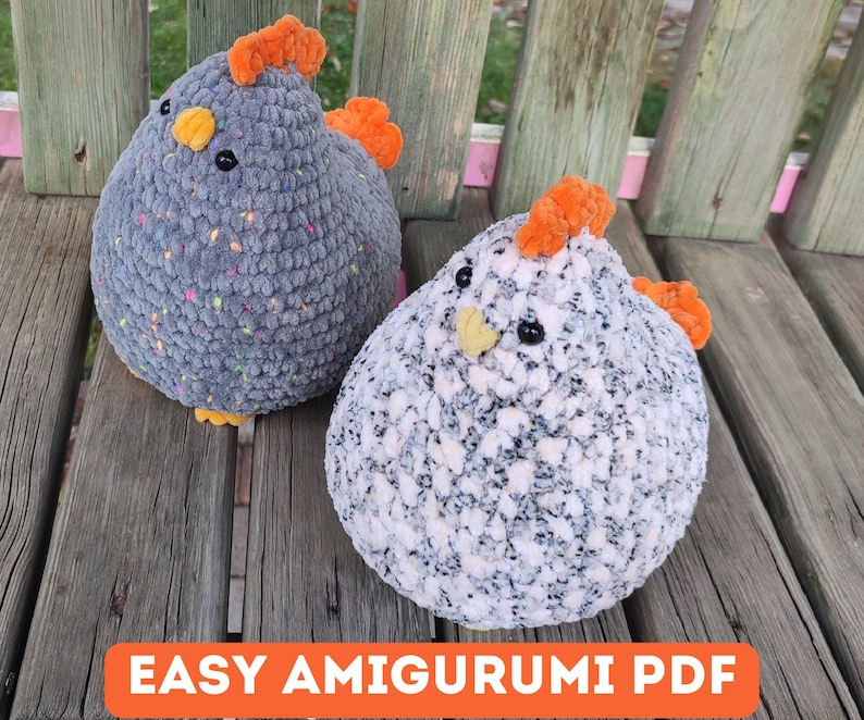 No-sew CHICKEN Crochet Pattern – Beginner Amigurumi Plushie PDF, Easy ...