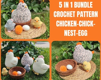 Mini Chicken Crochet Pattern PDF Low-sew Amigurumi Toy Pattern DIY ...