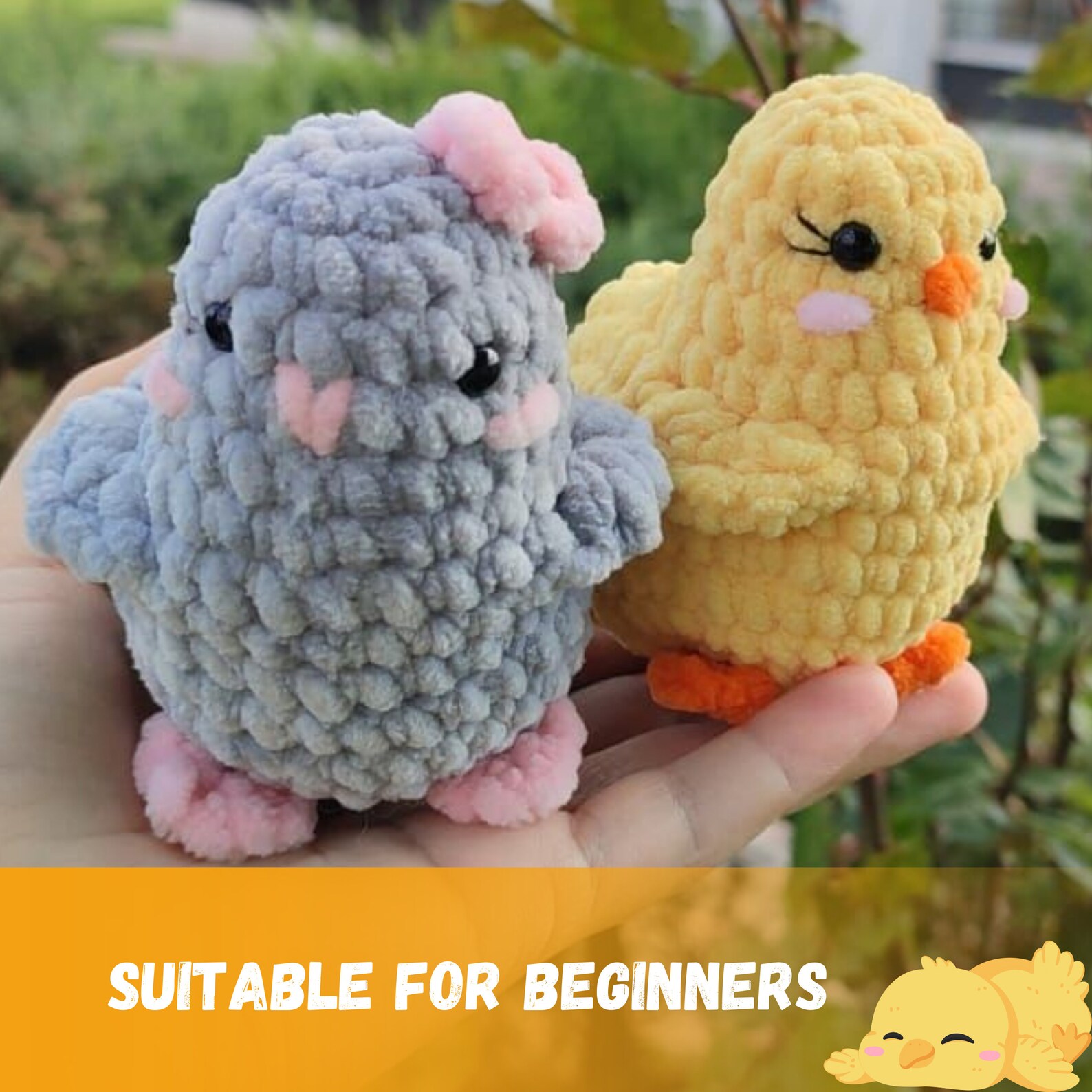 Mini Chicken Crochet Pattern PDF Low-sew Amigurumi Toy Pattern DIY ...