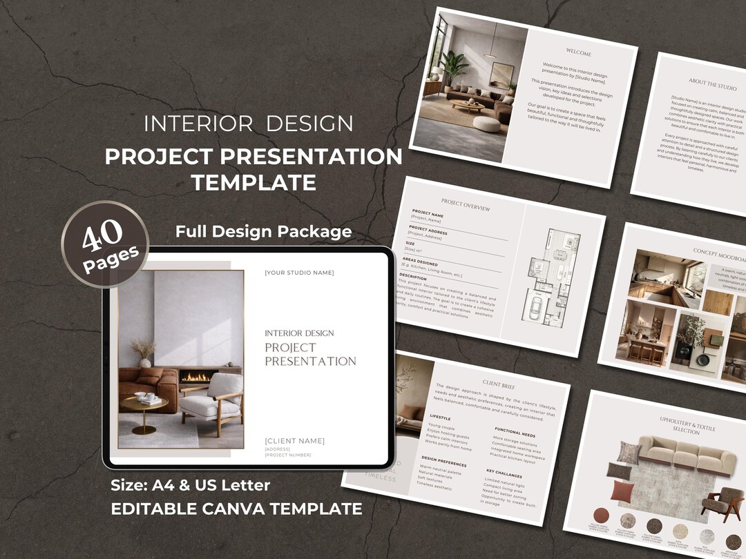 Final Project Presentation for Interior Designers | Canva Template ...