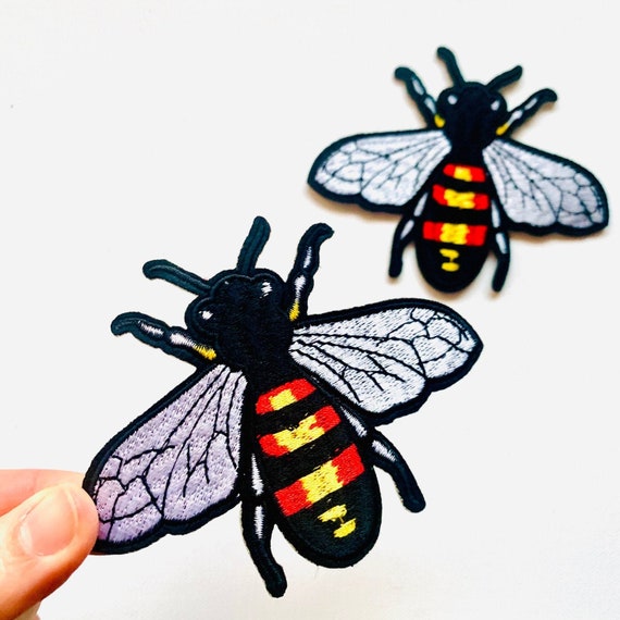 Patch Big BEE Bee Embroidery 1a-quality Ironing Image Patch - Etsy