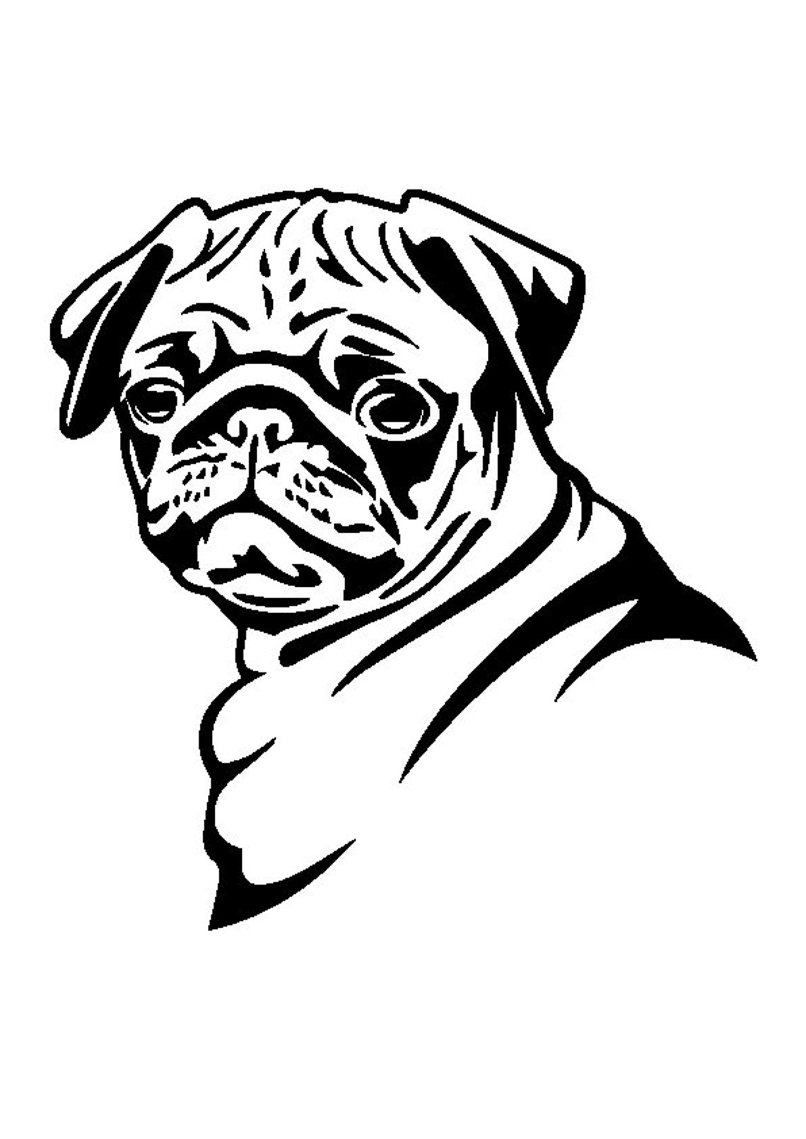 5 Pug Silhouettes SVG File Png Clip Art Cricut Cut Files | Etsy