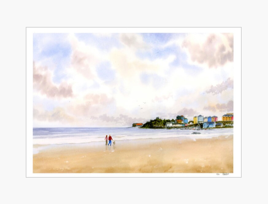 Tenby, Hand finished very limited edition print on watercolour paper ...