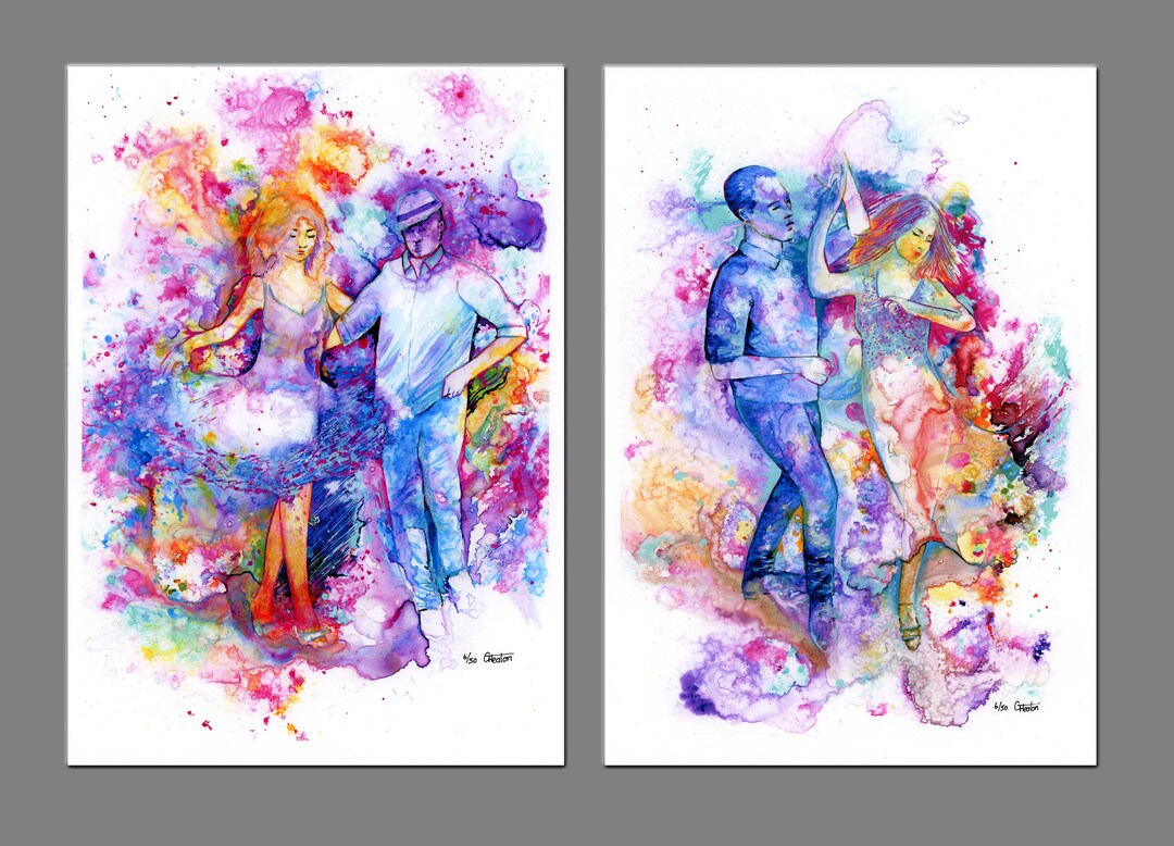 Pair of Limited Edition A3 Size Vibrant Dance Prints Just 50 Worldwide ...
