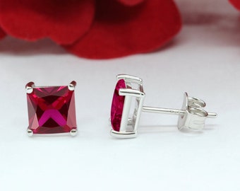 Princess Cut Ruby | Etsy