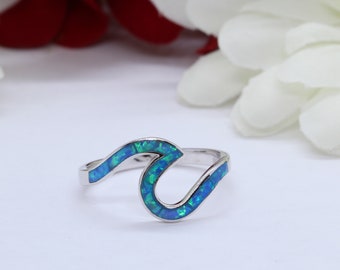 Blue Wave Ring | Etsy