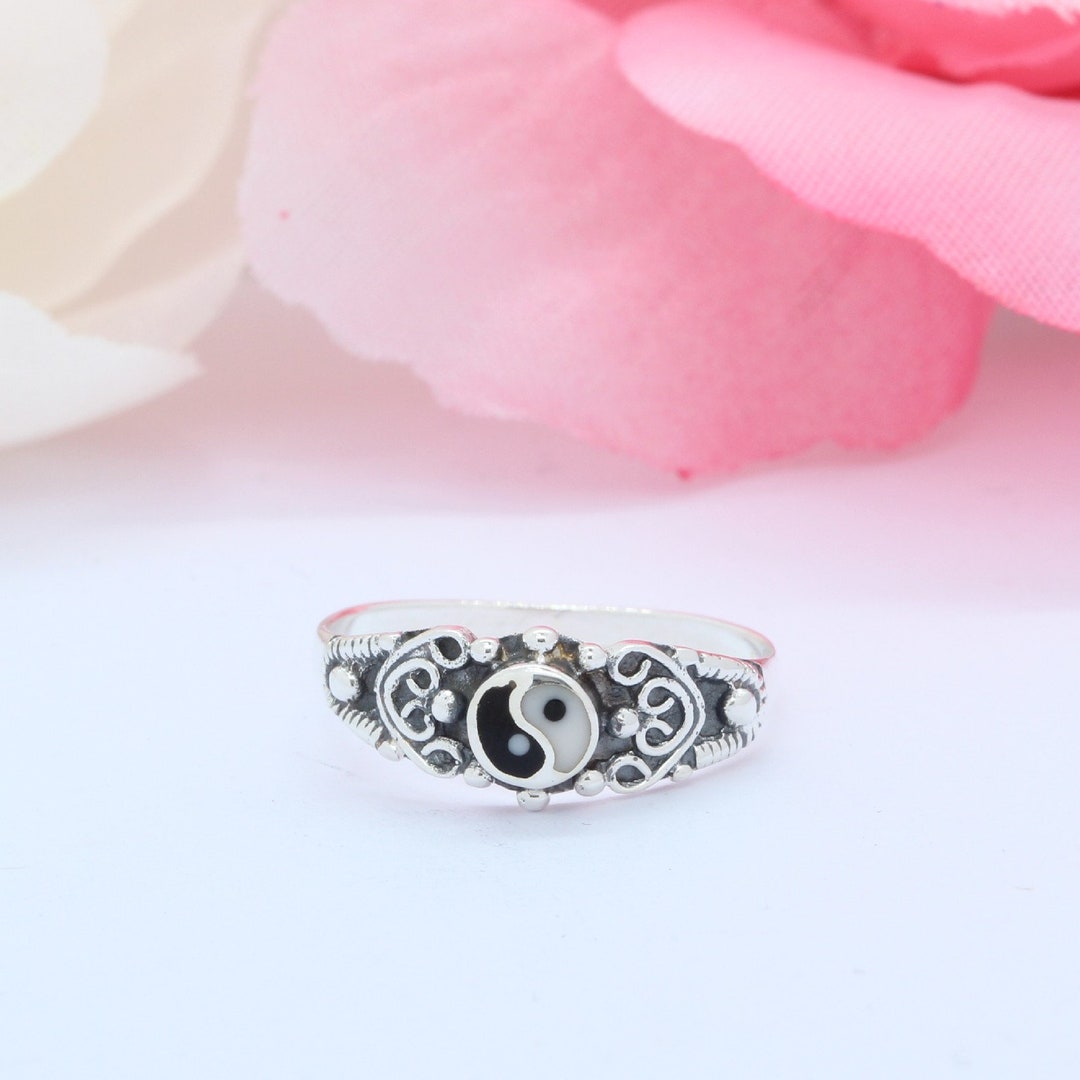Yin Yang Ring 925 Sterling Silver Chinese Ying Yang - Etsy