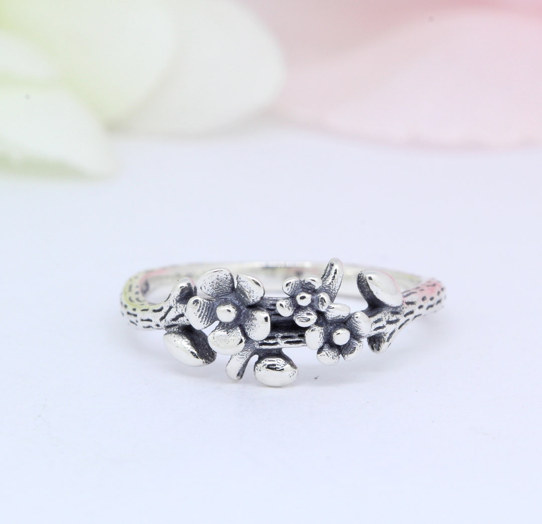 Plumeria Flower Vine Ring Band 925 Sterling Silver Oxidized 9mm - Etsy
