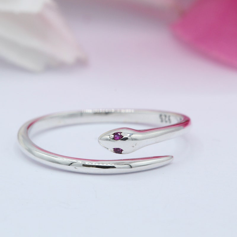 Silver Snake Ring Petite - Etsy