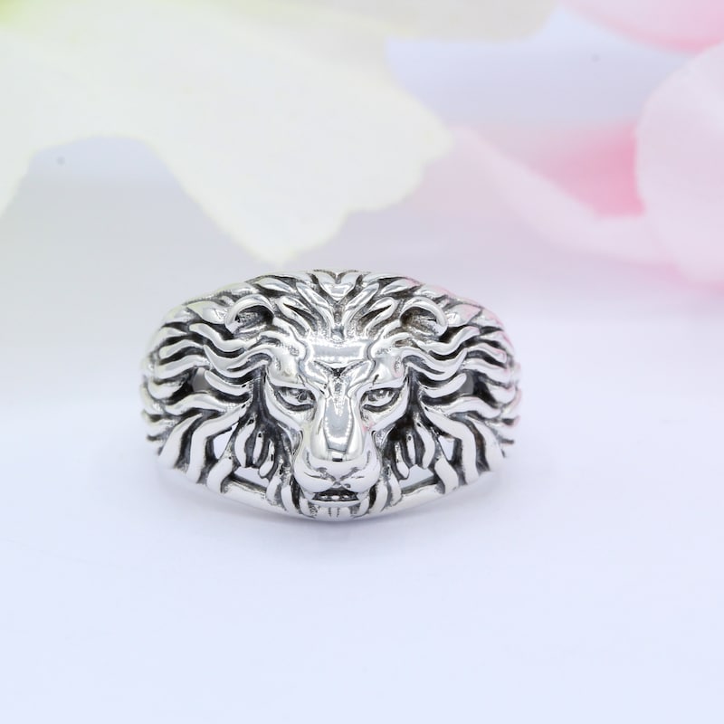 Lion Face Thumb Ring - Etsy