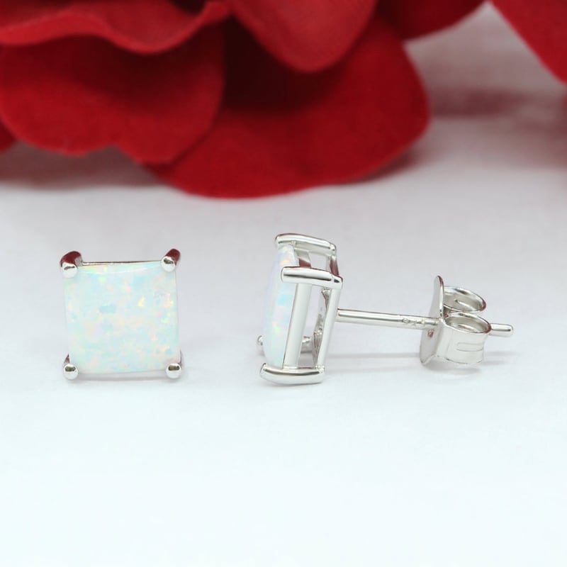 Square Cut Ring Gold Opal - Etsy