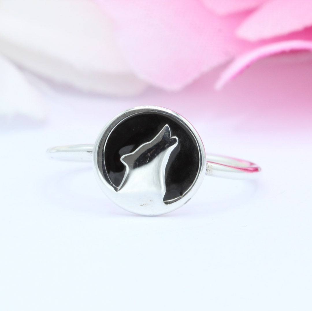 10mm New Design Petite Dainty Wolf Ring Band 925 Sterling Silver ...