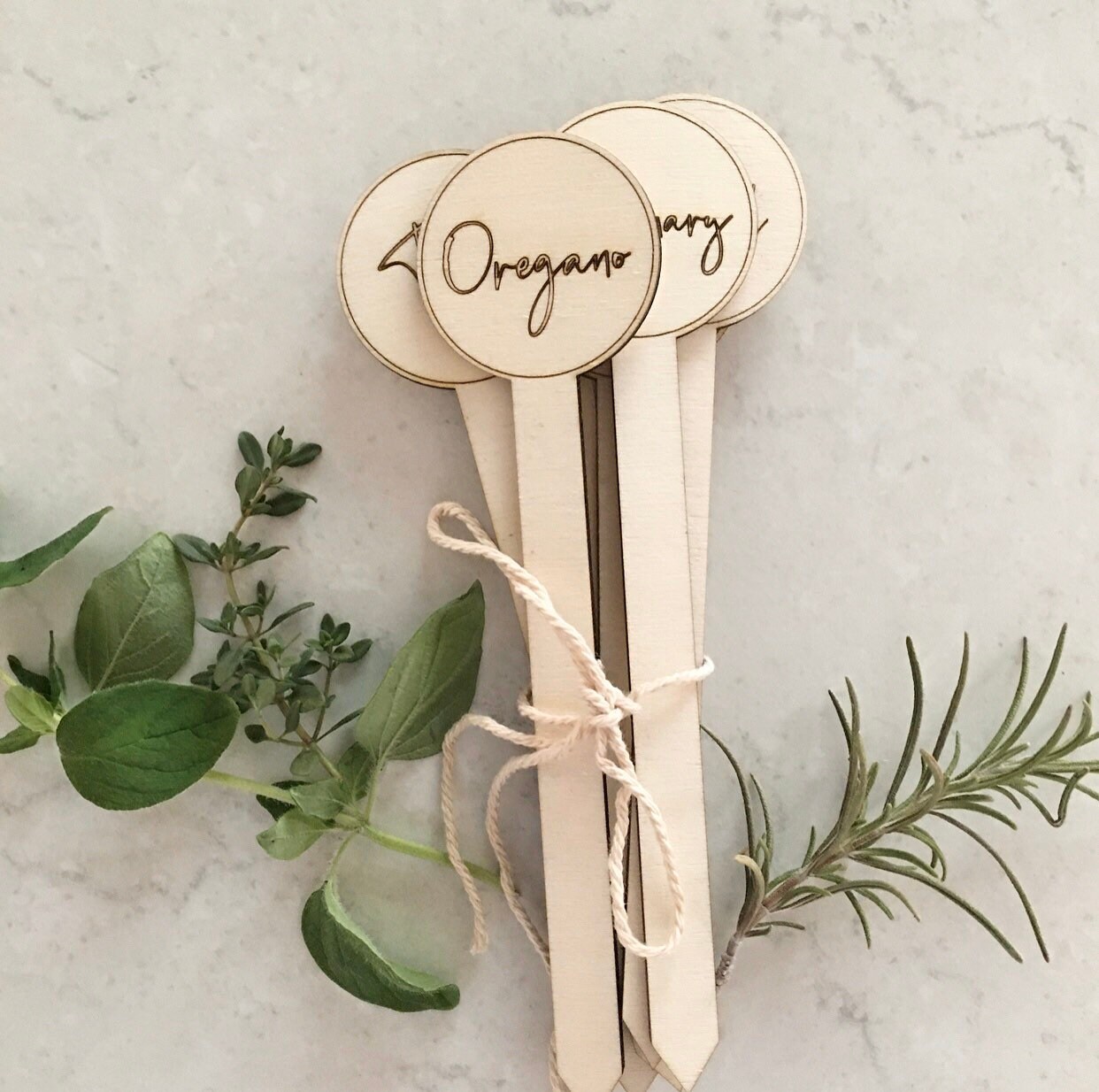 Wooden herb planter sticks set of six | Etsy