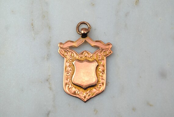 Antique 9ct gold crest charm - Gem