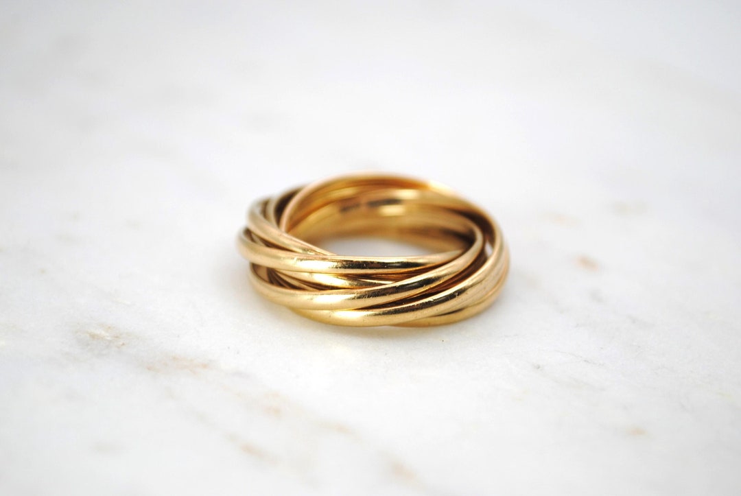 Vintage 18ct Gold Interlocking Ring - Etsy