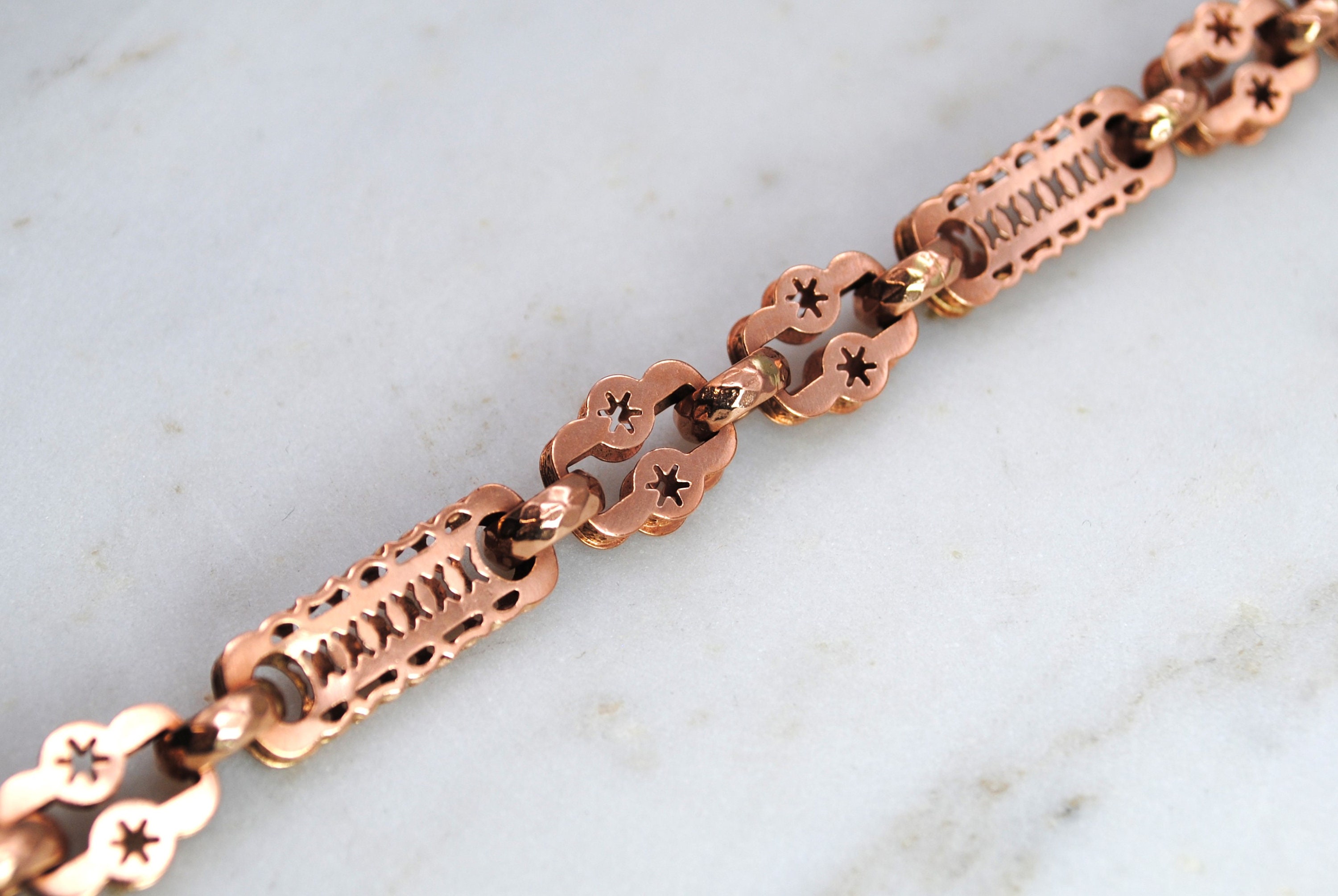 Vintage 9ct Rose Gold Stars and Bars Bracelet - Etsy Australia