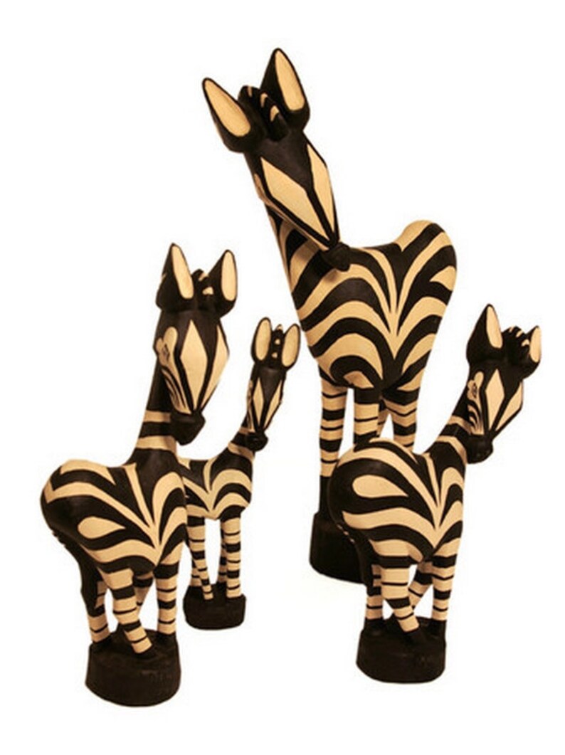 Hand Painted Wooden Zebra From Zimbabwe - Etsy