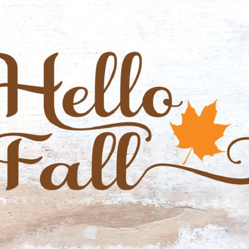 Hello Fall Decal Plaque Bracket SVG DXF PNG - Etsy