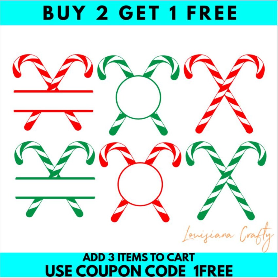 Candy Cane Monogram SVG, Christmas SVG, Monogram SVG, Digital Download ...
