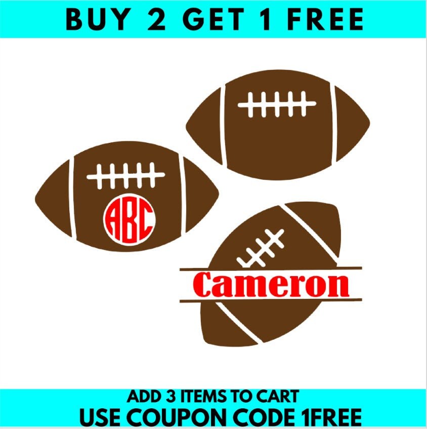 Football Football Frames SVG Monogram Frame SVG Digital | Etsy