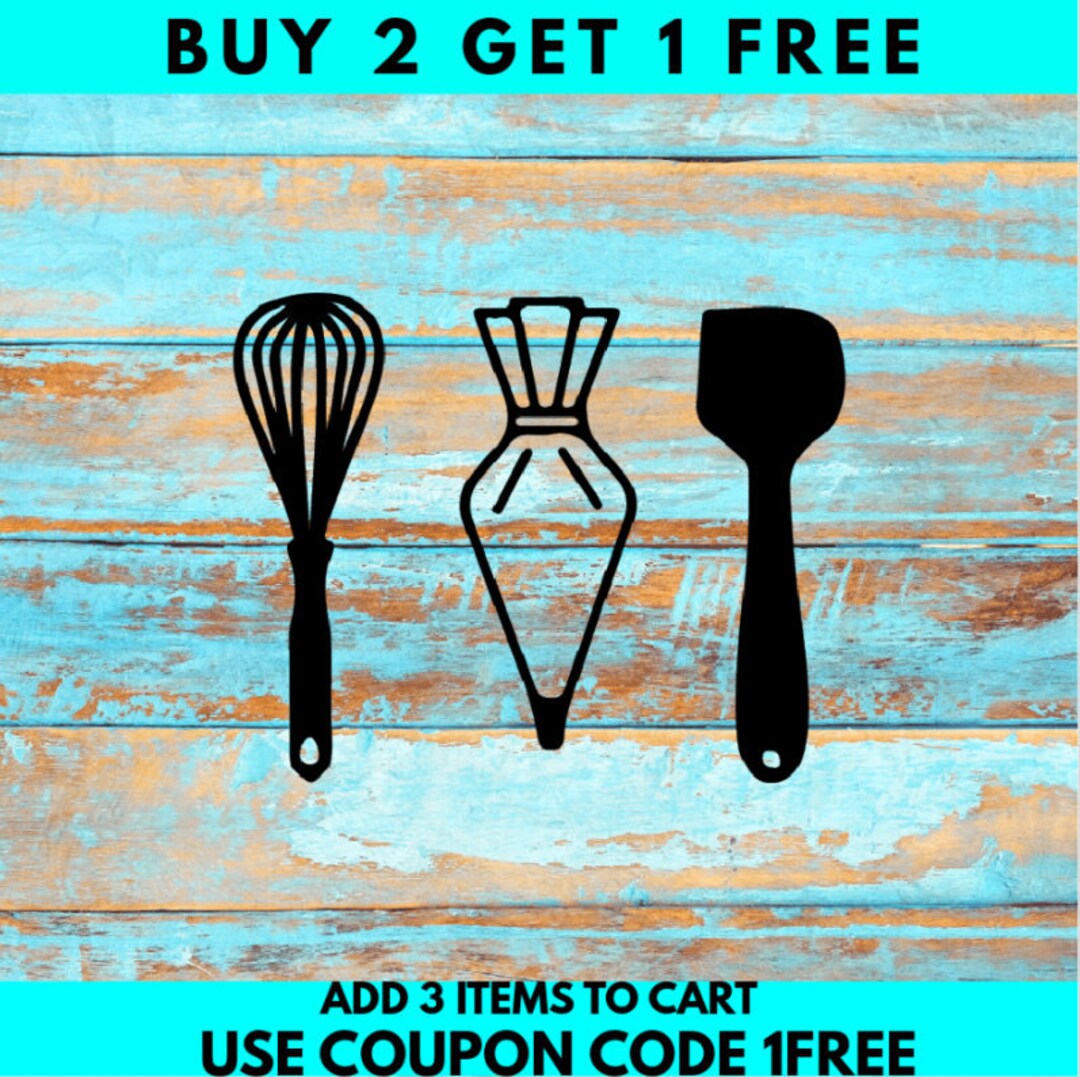 Baking Utensils SVG: Spatula, Whisk, Piping Bag (digital Download) - Etsy