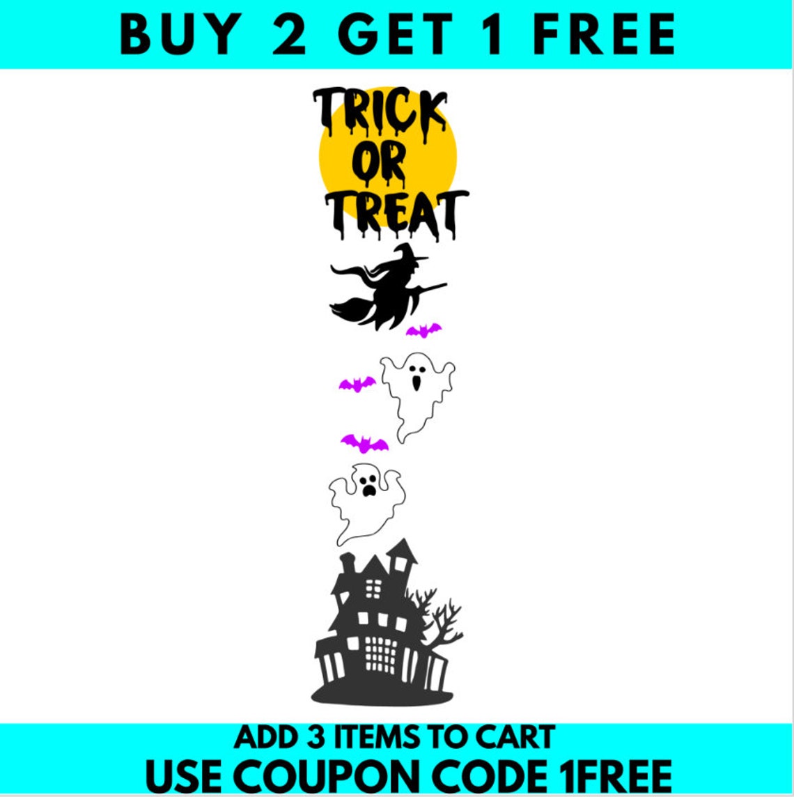 Trick or Treat Door Sign Halloween Door Sign Door Sign - Etsy