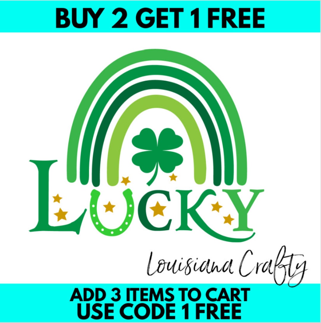 Lucky Rainbow SVG, Shamrock SVG, St Patricks Day SVG, Digital Download ...